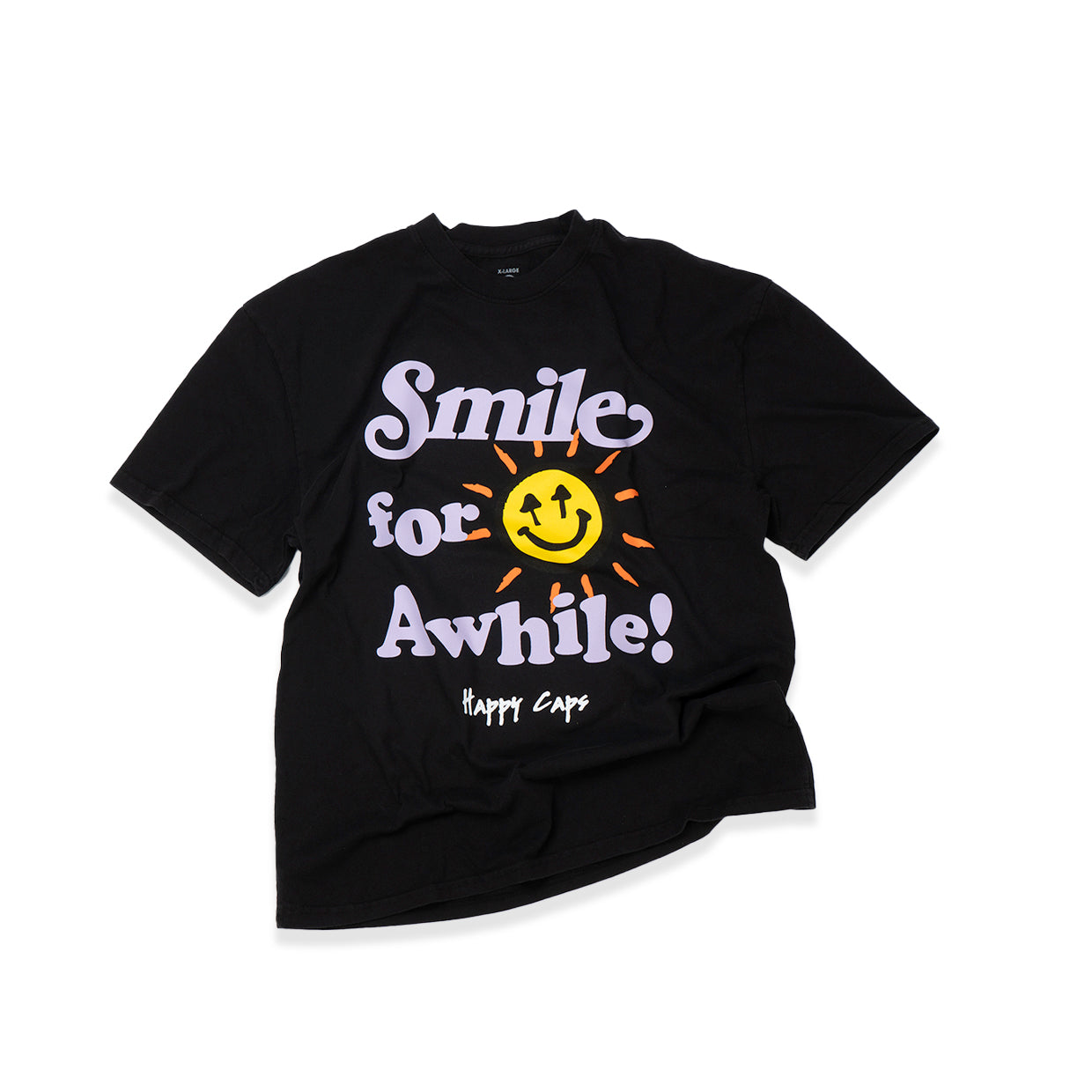 Smile for Awhile Tee Black | Happy Caps